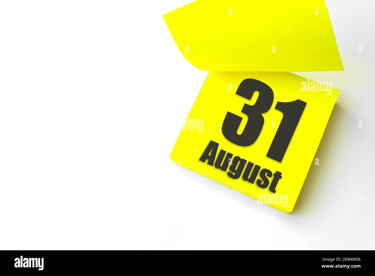 August 31st . Day 31 of month, Calendar date. Close-Up Blank Yellow ...