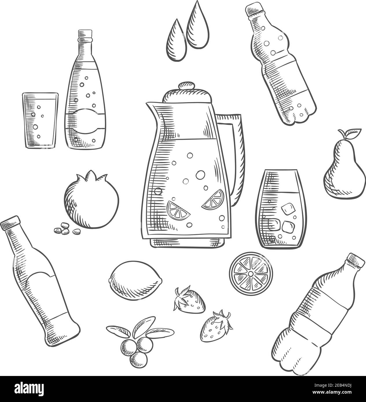 Soda Bottle Vector Sketch Stock Vector Images - Alamy
