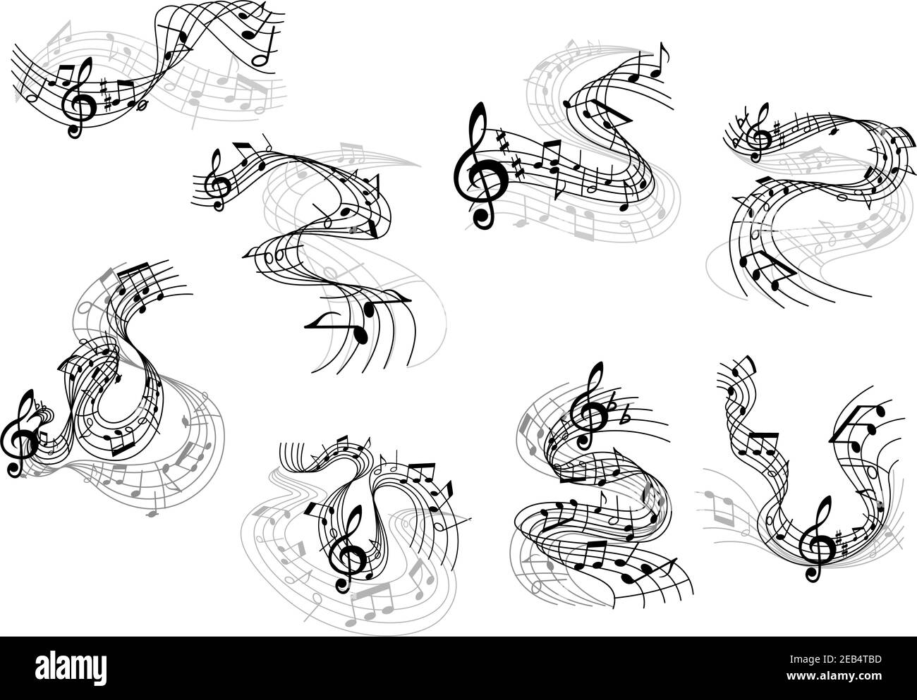 Wavy Music Notes