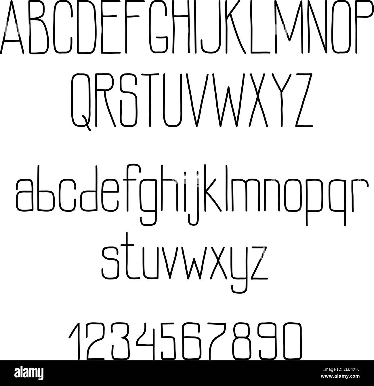 Retro alphabet type with capital and small tiny letters, isolated ...