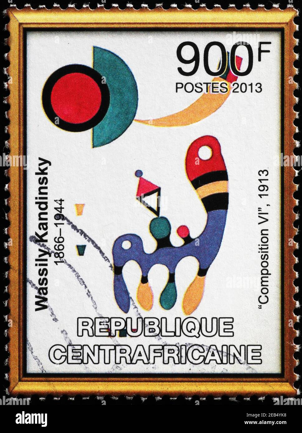 Abstract painting by Kandinsky on postage stamp Stock Photo - Alamy