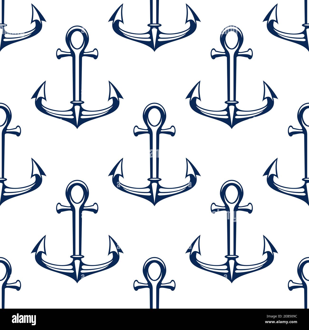 Seamless marine pattern with ship anchors. Nautical background with ... Seamless marine pattern with ship anchors. Nautical background with ...