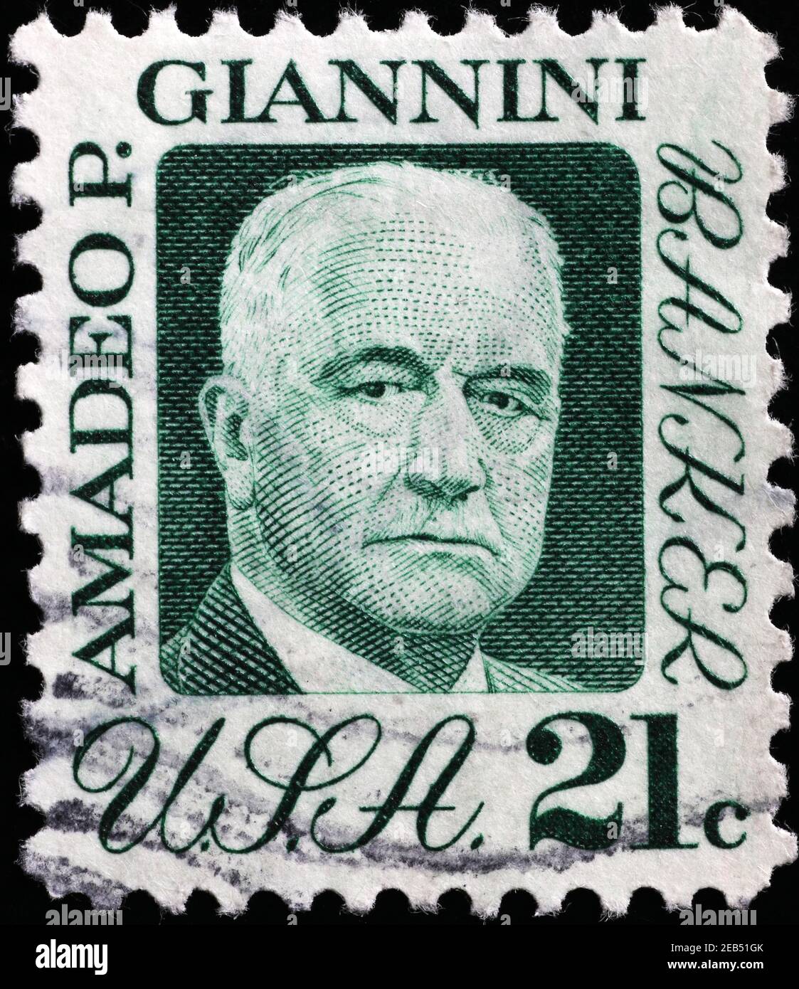 Banker Amadeo Peter Giannini on old american postage stamp Stock Photo - Alamy