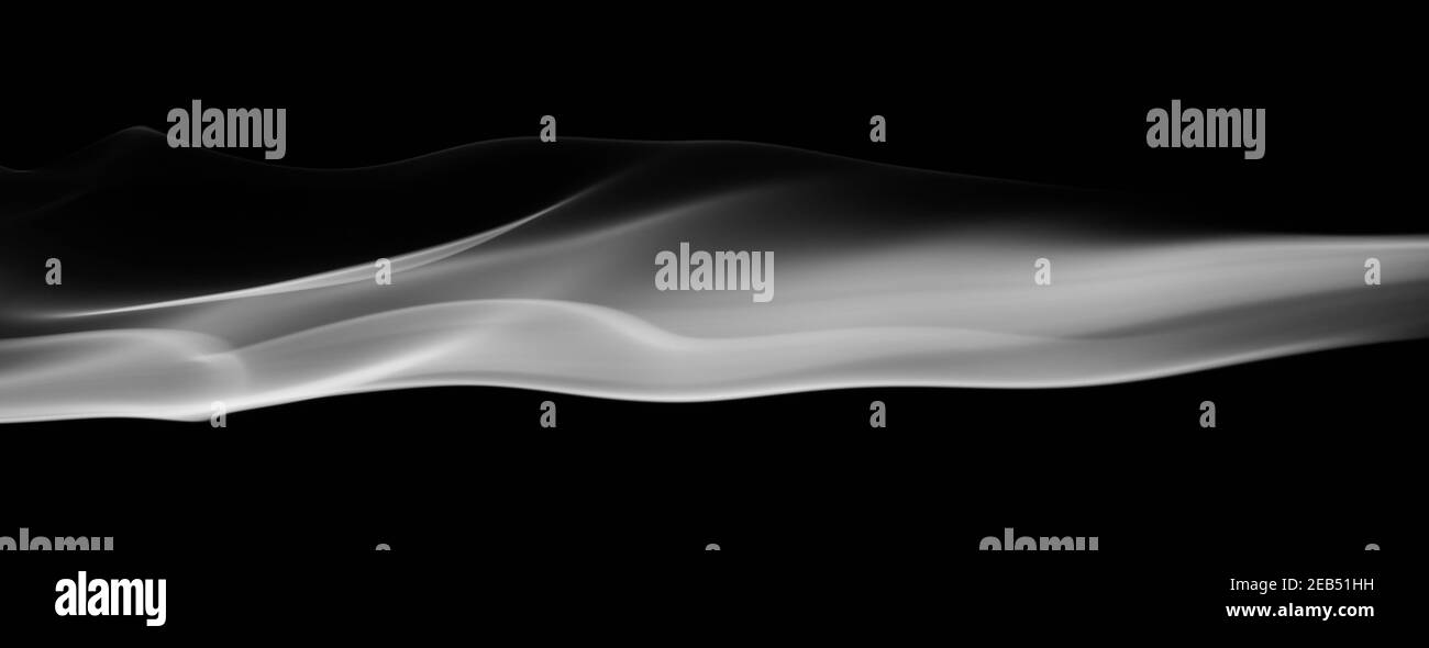 Sliky transparent smoke line isolated on black backdrop Stock Photo - Alamy