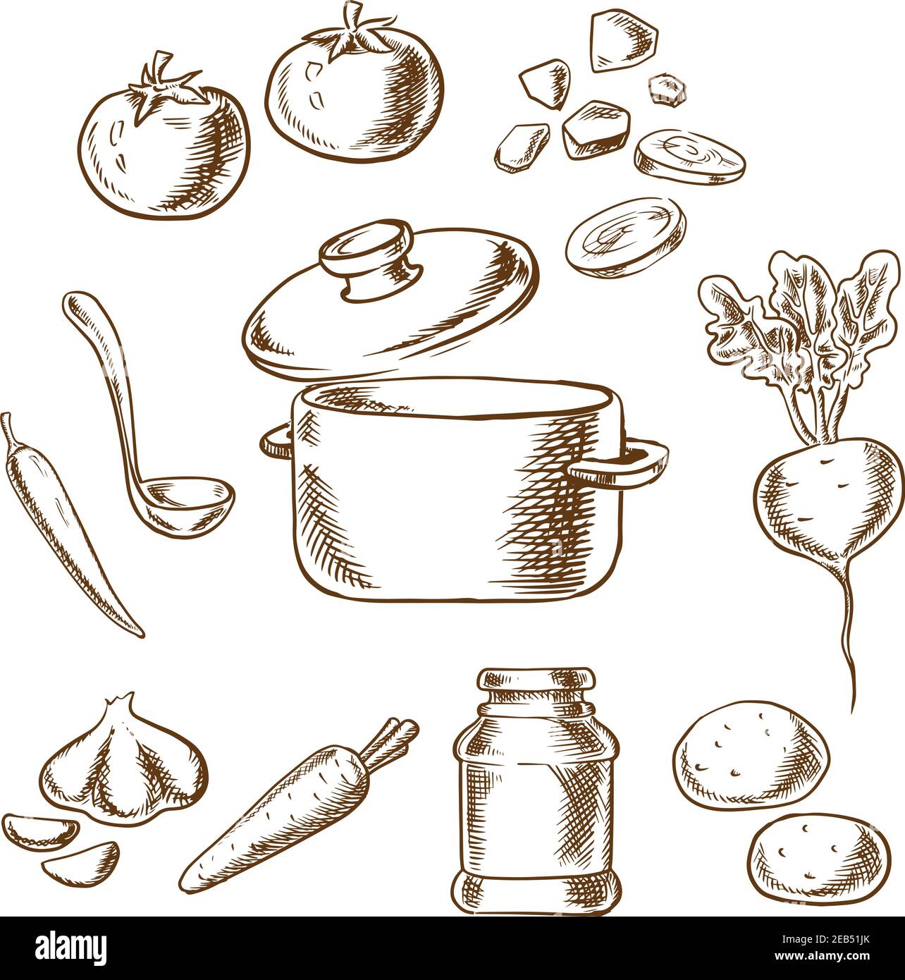 Cabbage soup recipe Stock Vector Images - Alamy