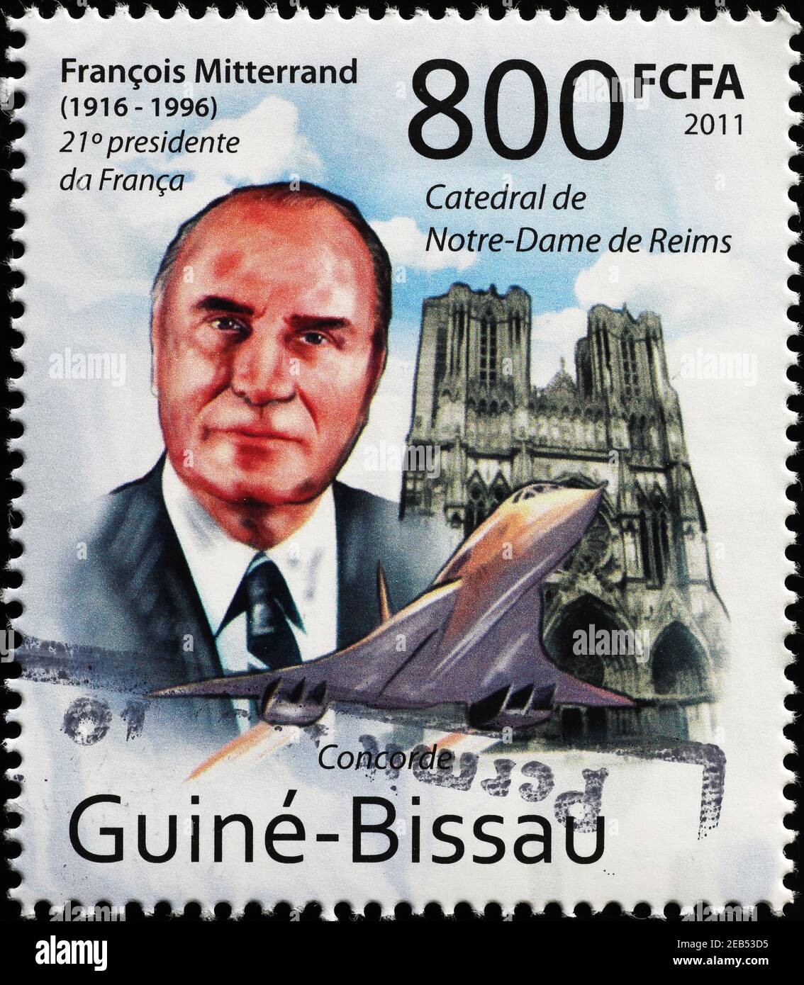 Francois Mitterand portrait on postage stamp Stock Photo - Alamy