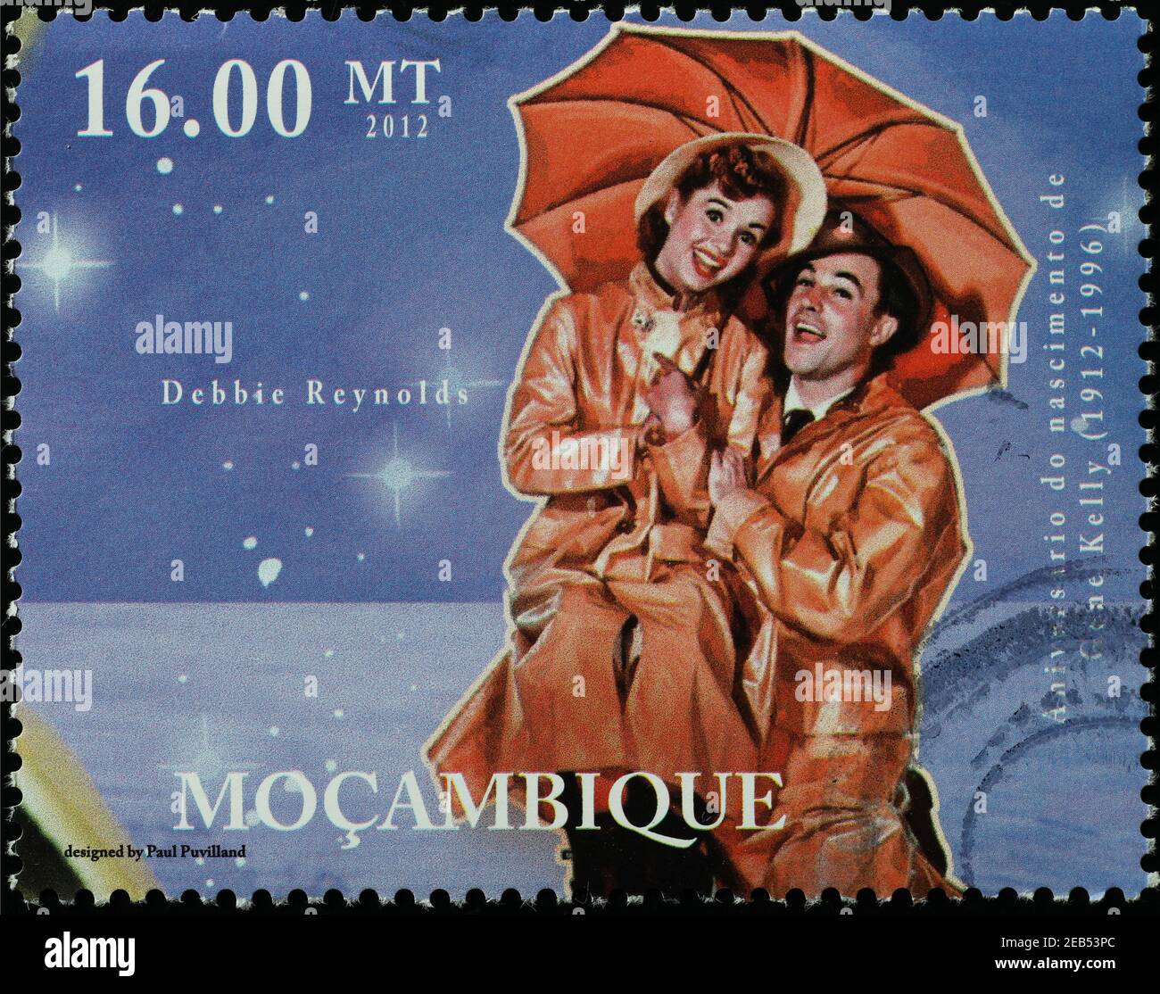 Gene Kelly and Debbie Reynolds on postage stamp Stock Photo - Alamy