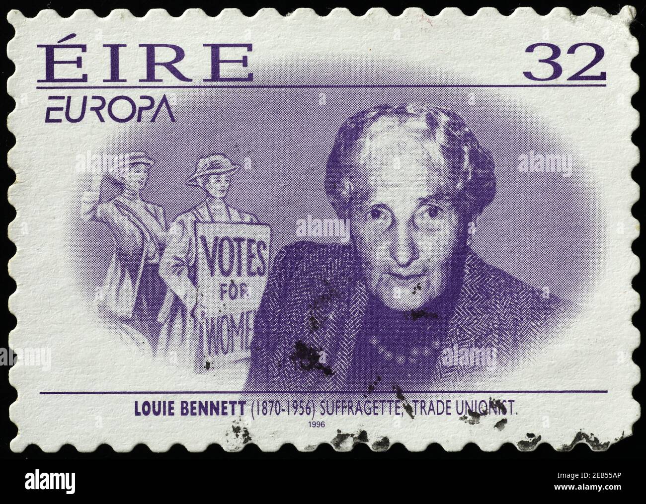 Irish suffragette Louie Bennett on postage stamp Stock Photo - Alamy