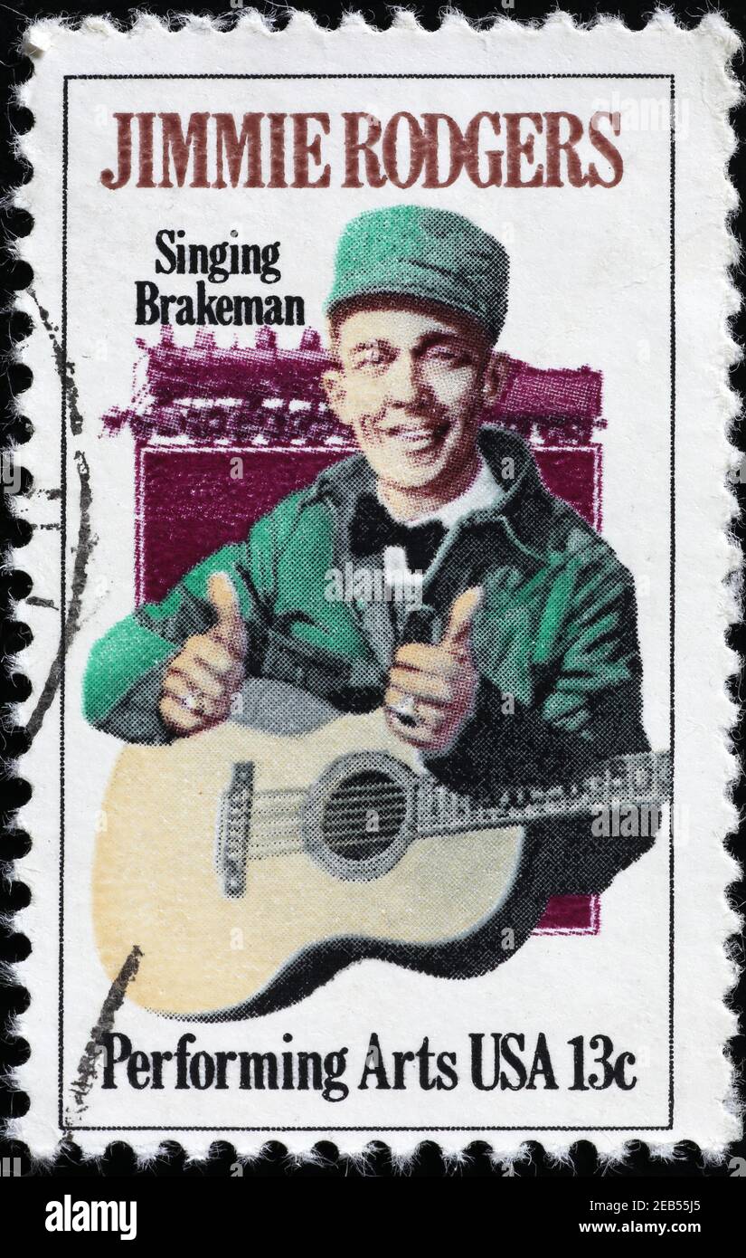 Jimmie Rodgers on american postage stamp Stock Photo - Alamy