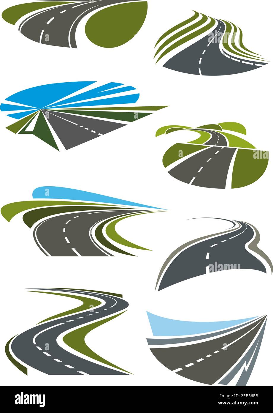 Fields at roadside Stock Vector Images - Alamy