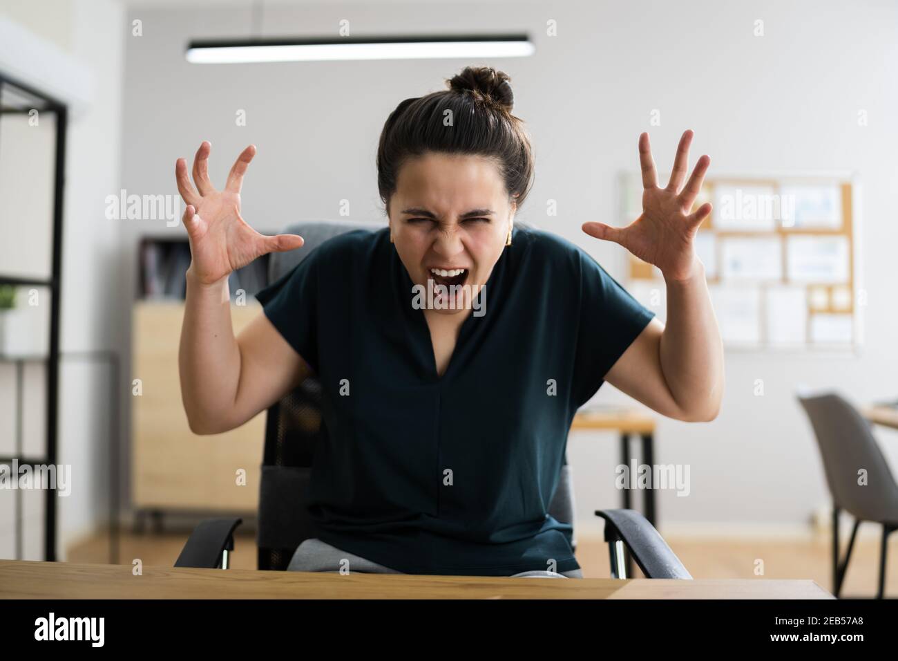 Angry Looking Arguing Business Woman Quarrel Argument Stock Photo - Alamy