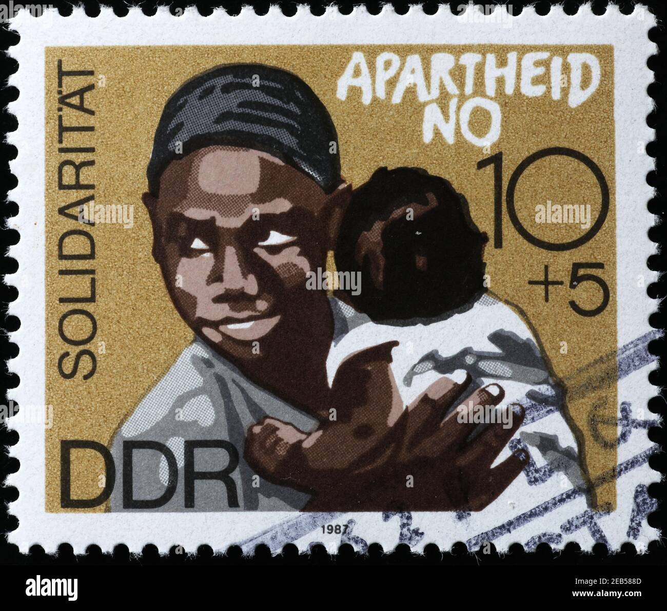 Old german postage stamp against the apartheid Stock Photo - Alamy