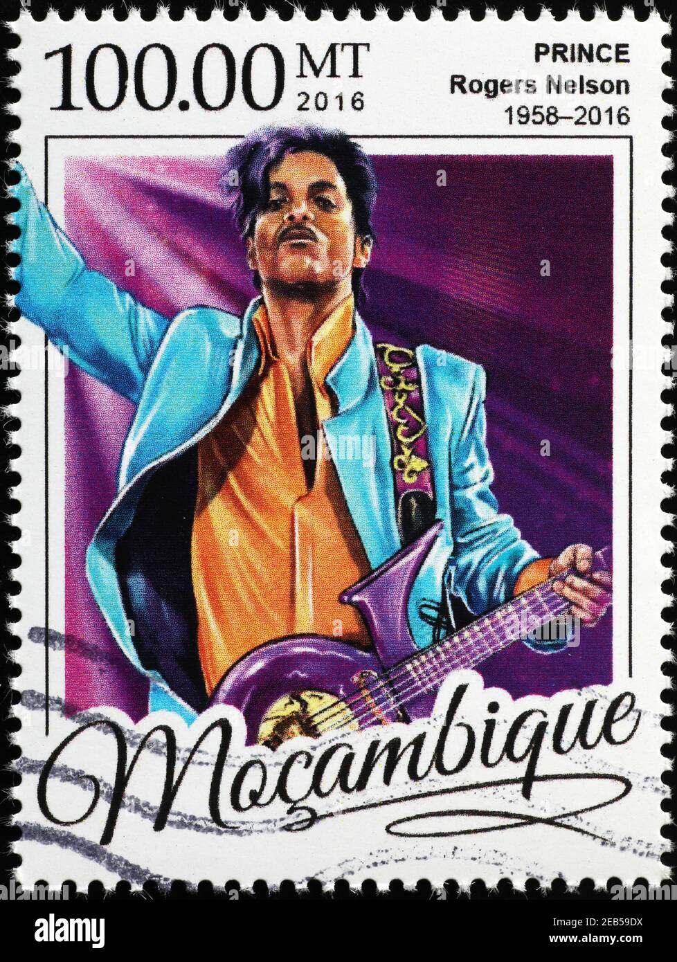 Prince during a concert on postage stamp Stock Photo - Alamy