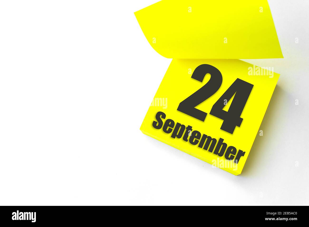 September 24th. Day 24 of month, Calendar date. Close-Up Blank Yellow ...