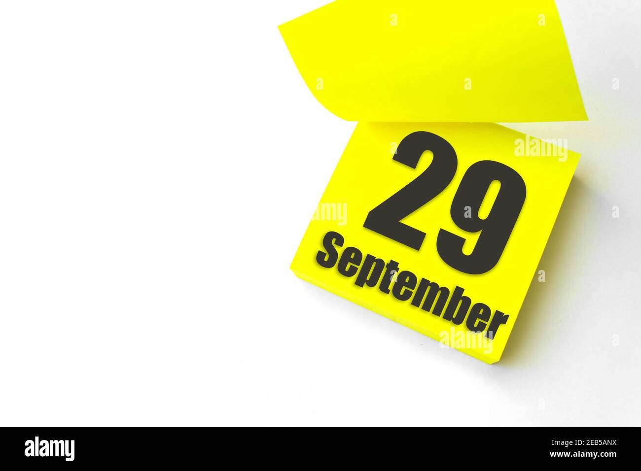 September 29th. Day 29 of month, Calendar date. Close-Up Blank Yellow ...