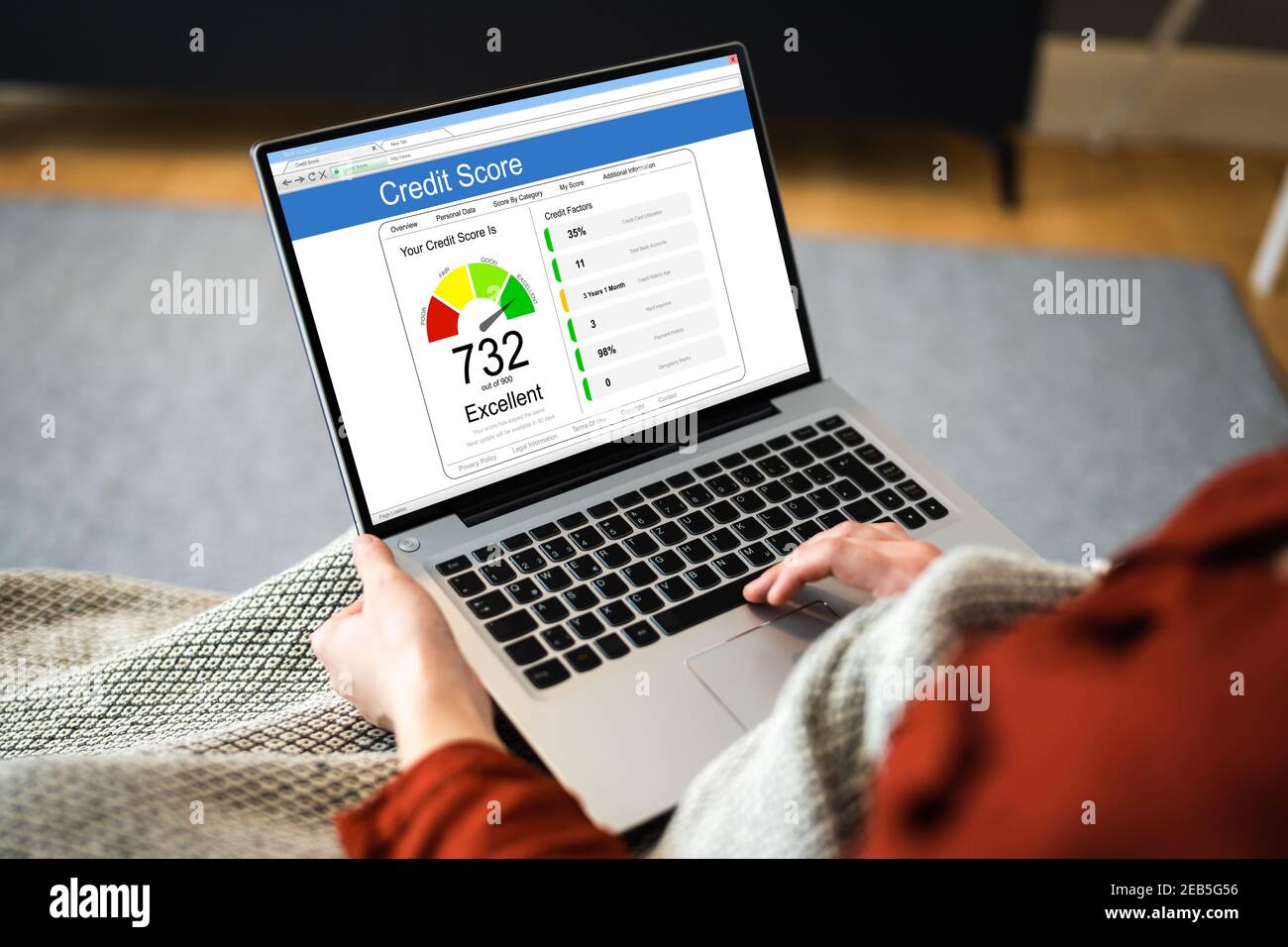 Checking Credit Score Ranking On Laptop Computer Stock Photo - Alamy