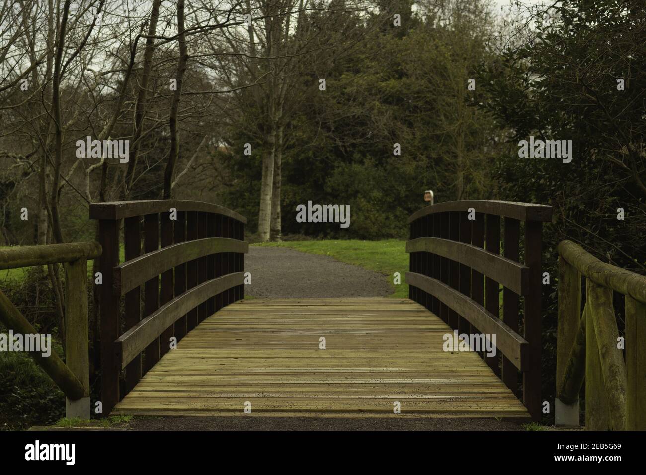 new brown wooden bridge Stock Photo - Alamy
