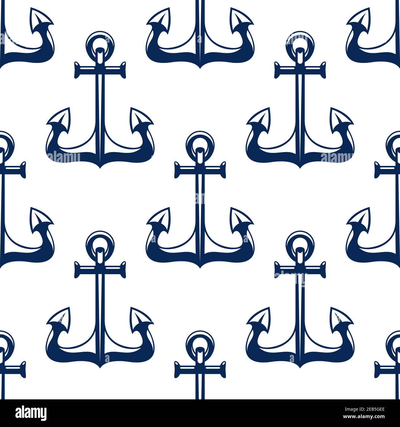 Seamless old ships anchors pattern with blue vintage nautical anchors ...