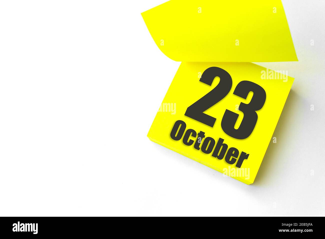 October 23rd. Day 23 of month, Calendar date. Close-Up Blank Yellow ...