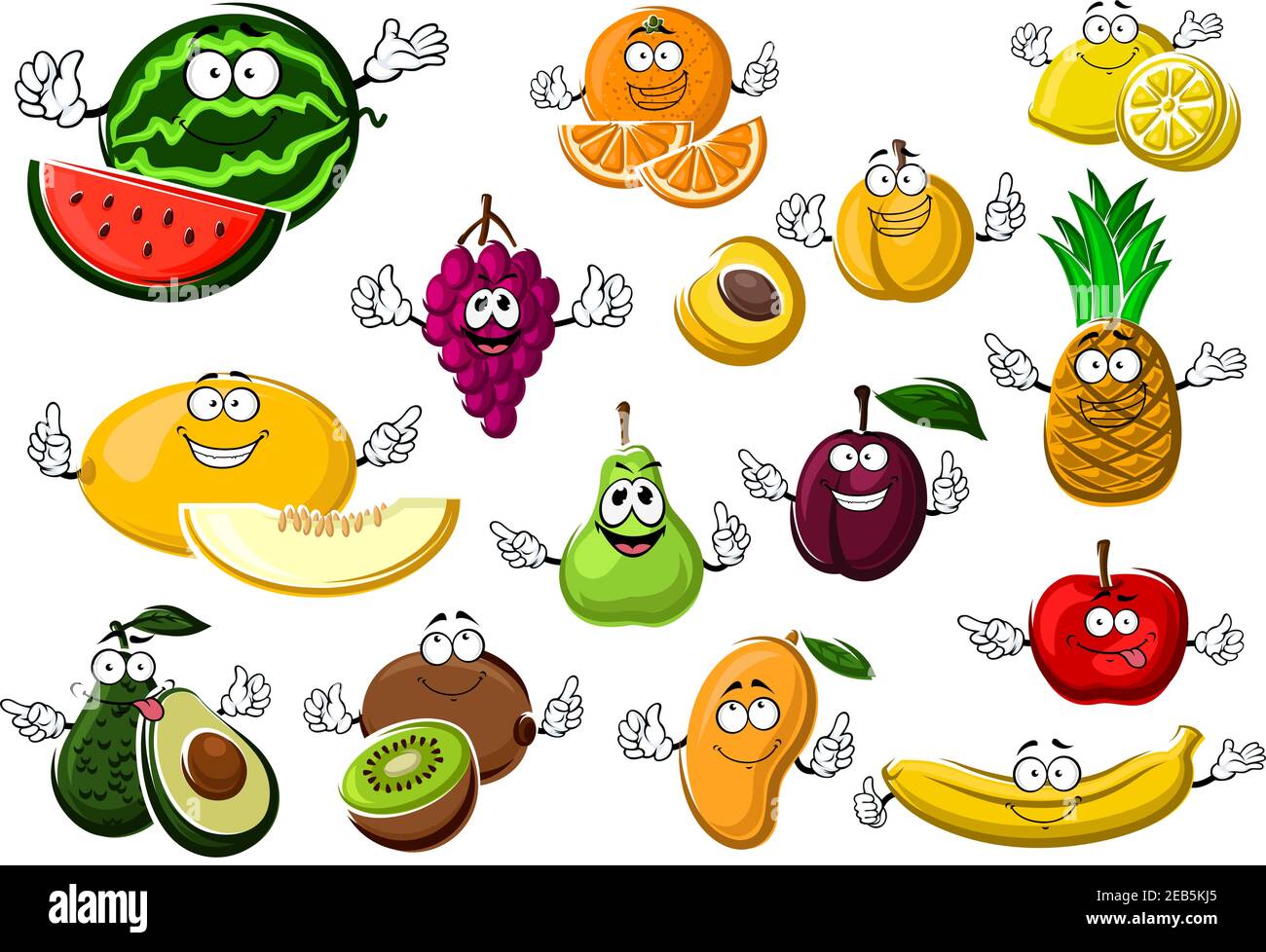 Cartoon sweet yellow apricot fruit Stock Vector Images - Alamy