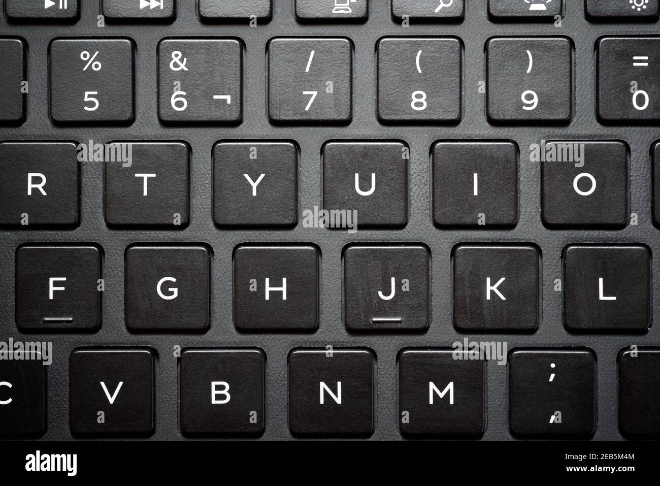 Detail of a black laptop keyboard Stock Photo - Alamy