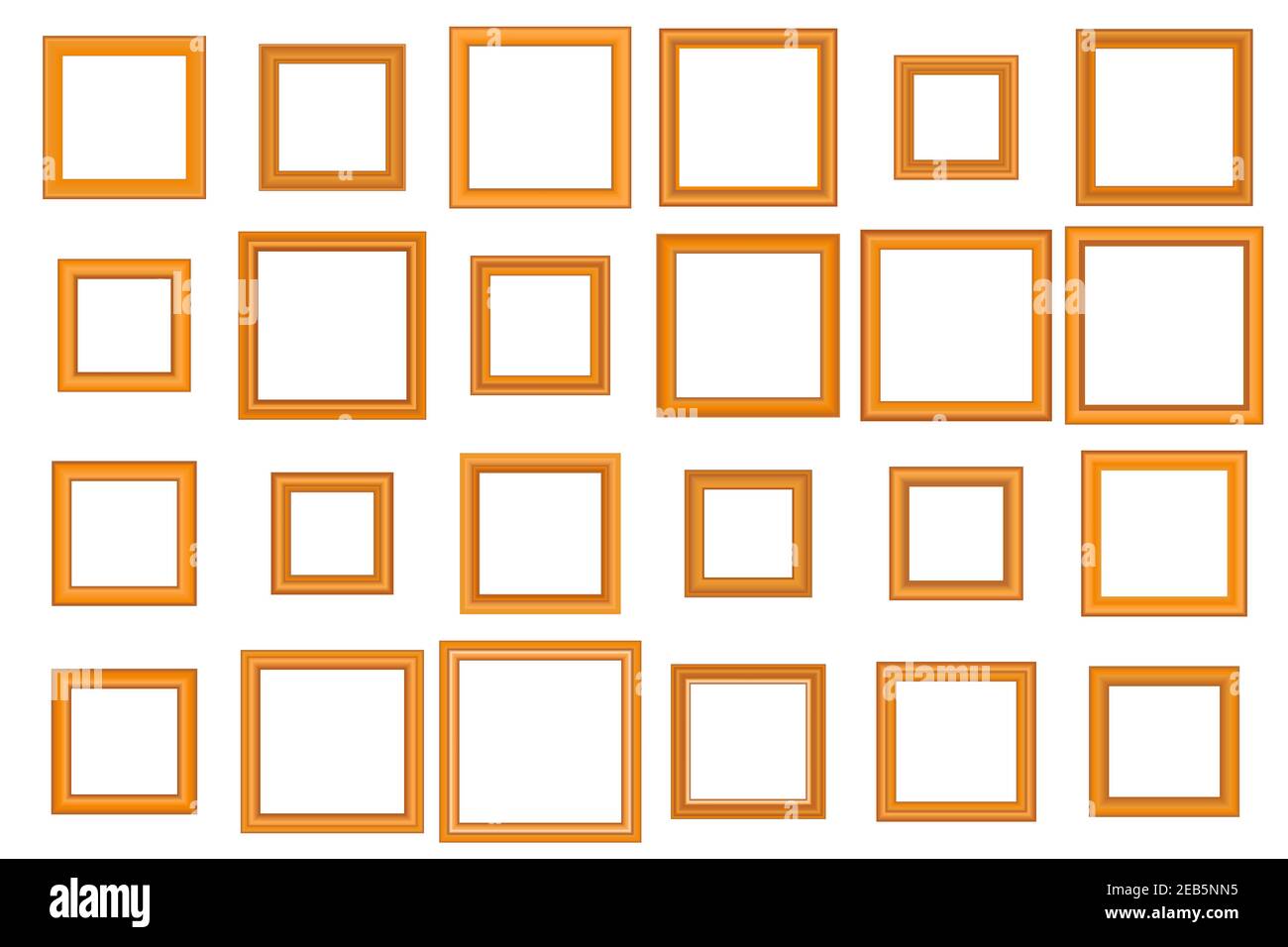 Big set of squared golden vintage wooden frame for your design. Vintage ...