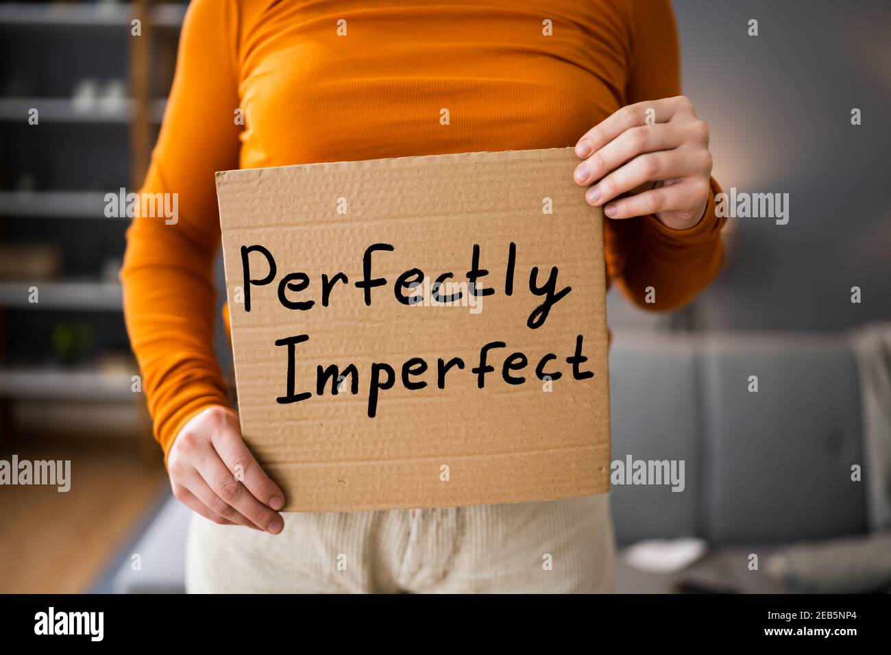 Perfectly Imperfect Body Shaming, Shyness And Depression. Positive Text ...