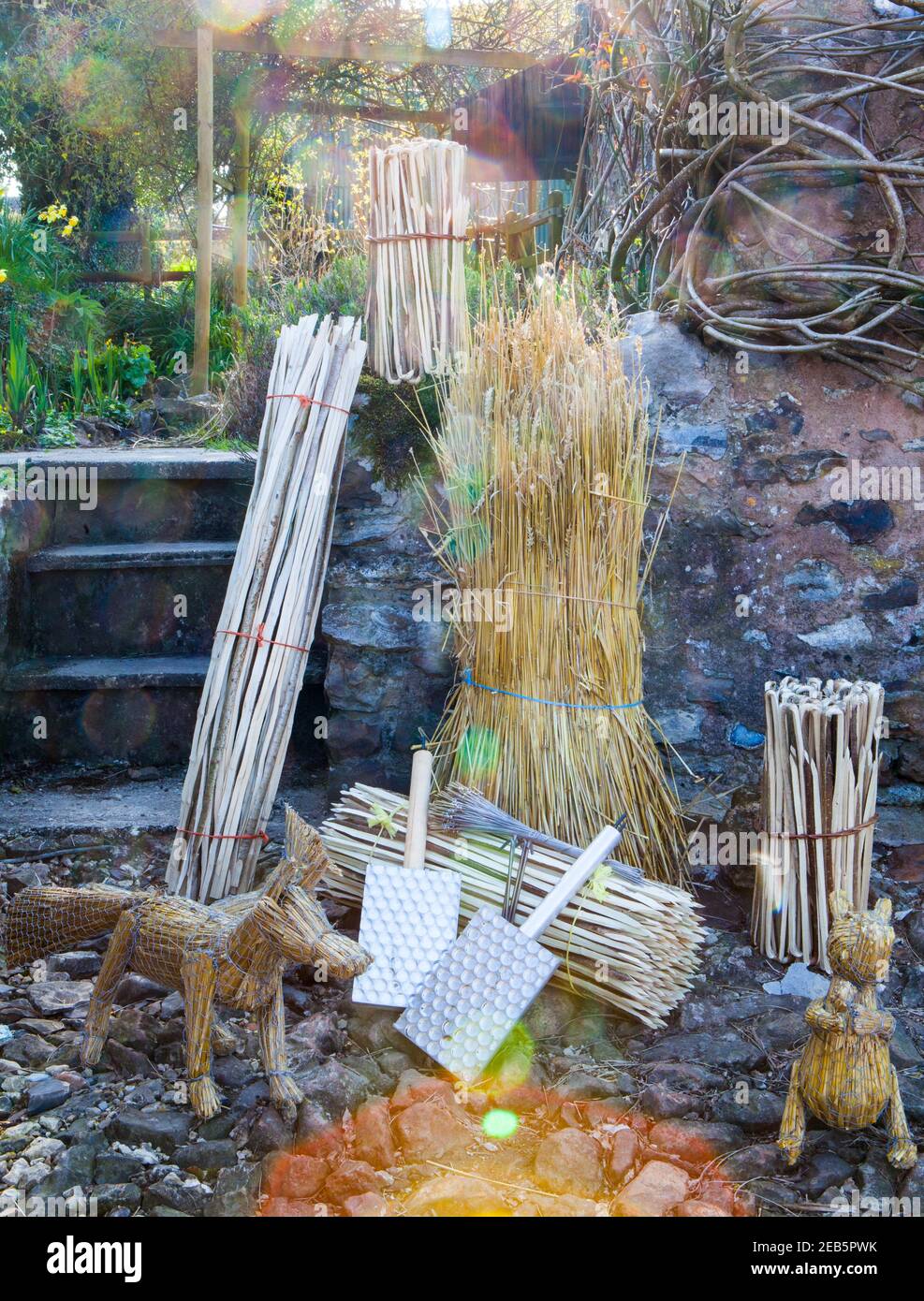 Traditional thatching tools and products Stock Photo - Alamy
