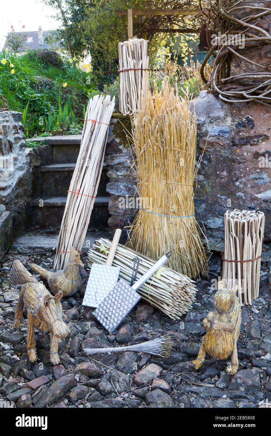 Traditional thatching tools and products Stock Photo - Alamy