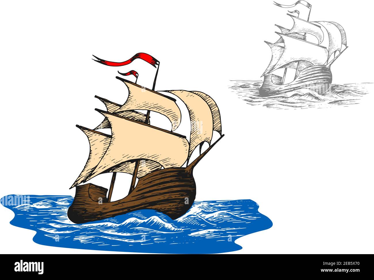 Tall ship waves Cut Out Stock Images & Pictures - Alamy