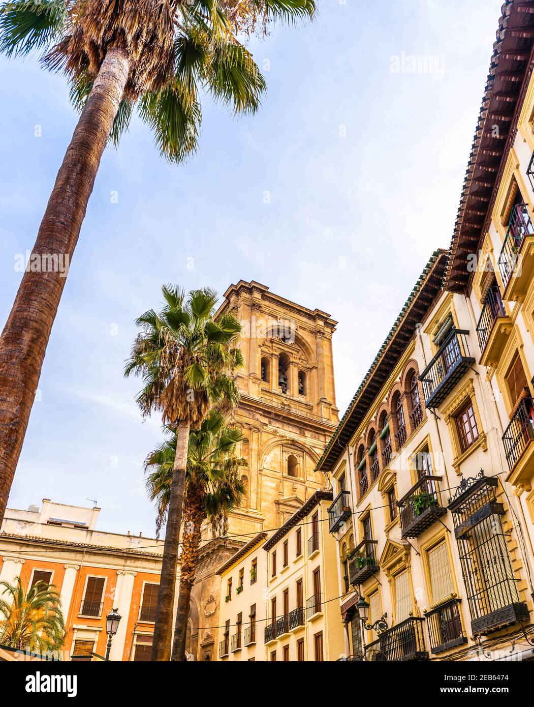 The facade of the cathedral of granada hi-res stock photography and ...