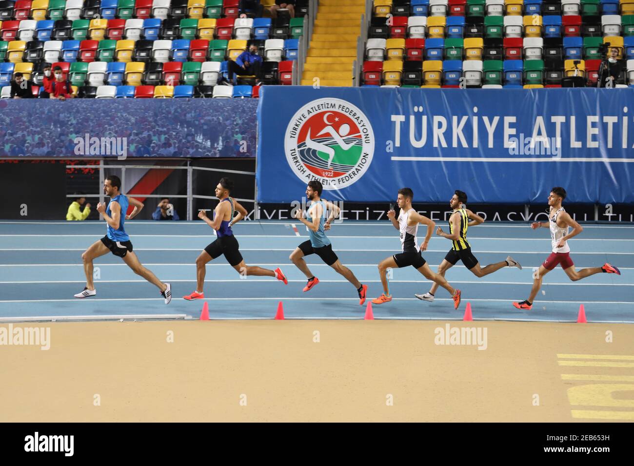 ISTANBUL, TURKEY - FEBRUARY 06, 2021: Athletes running during Turkish ...