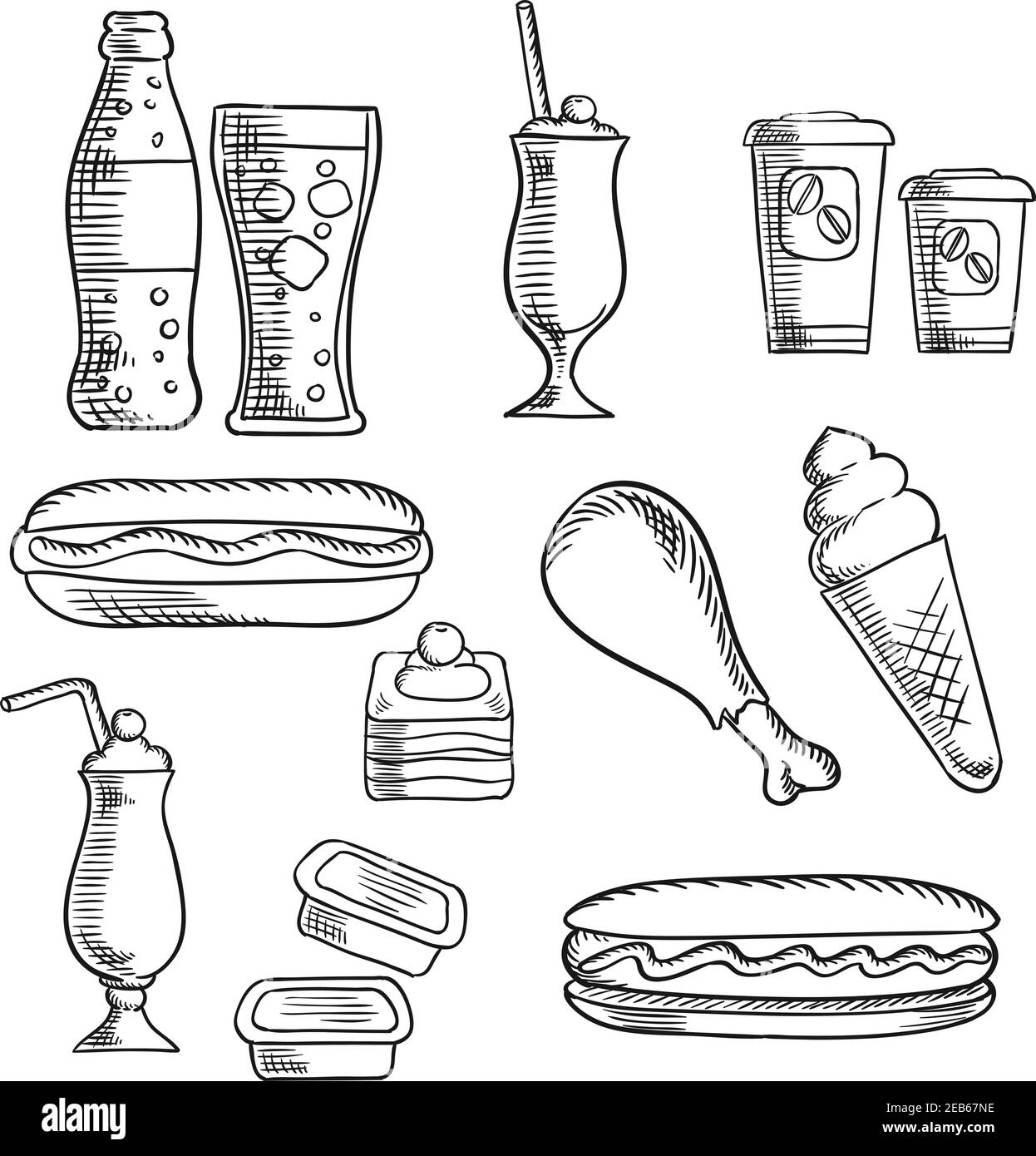 Fast food drink containers Stock Vector Images - Alamy