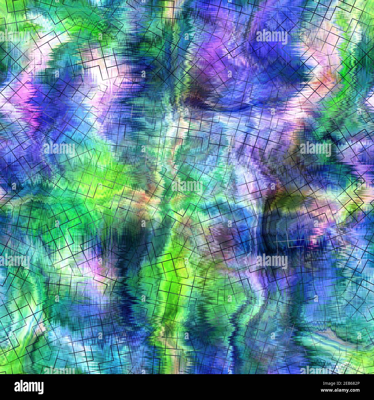 Seamless abstract color blobs with geo overlay Stock Photo - Alamy