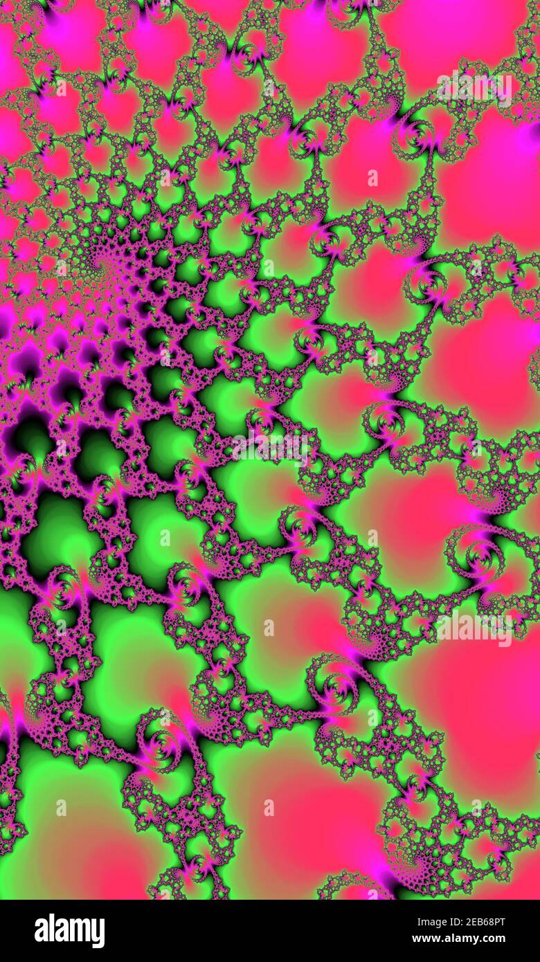 Spiral fractal pattern in neon ultra colors reminiscent of a spider web ...