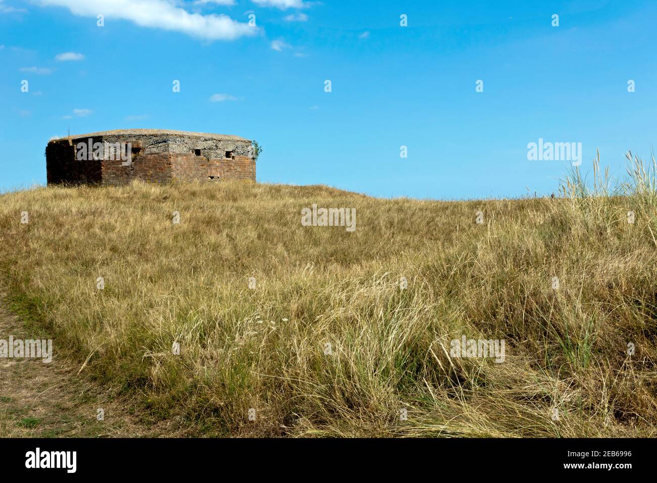 Old, WWII Pill Box on the Royal Cinque Ports Golf Club, Deal, Kent ...
