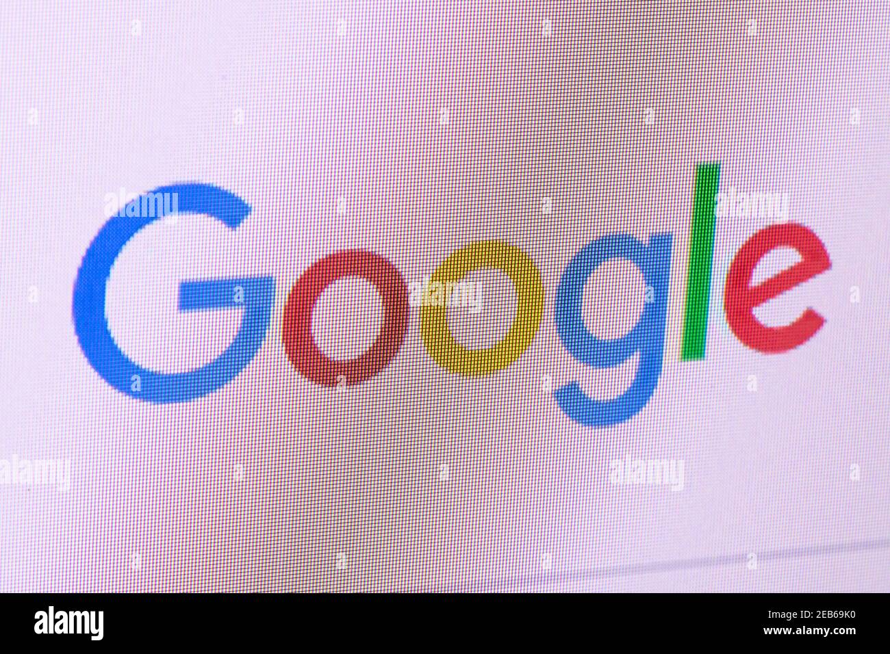Close up of screen with the Google logo Stock Photo - Alamy