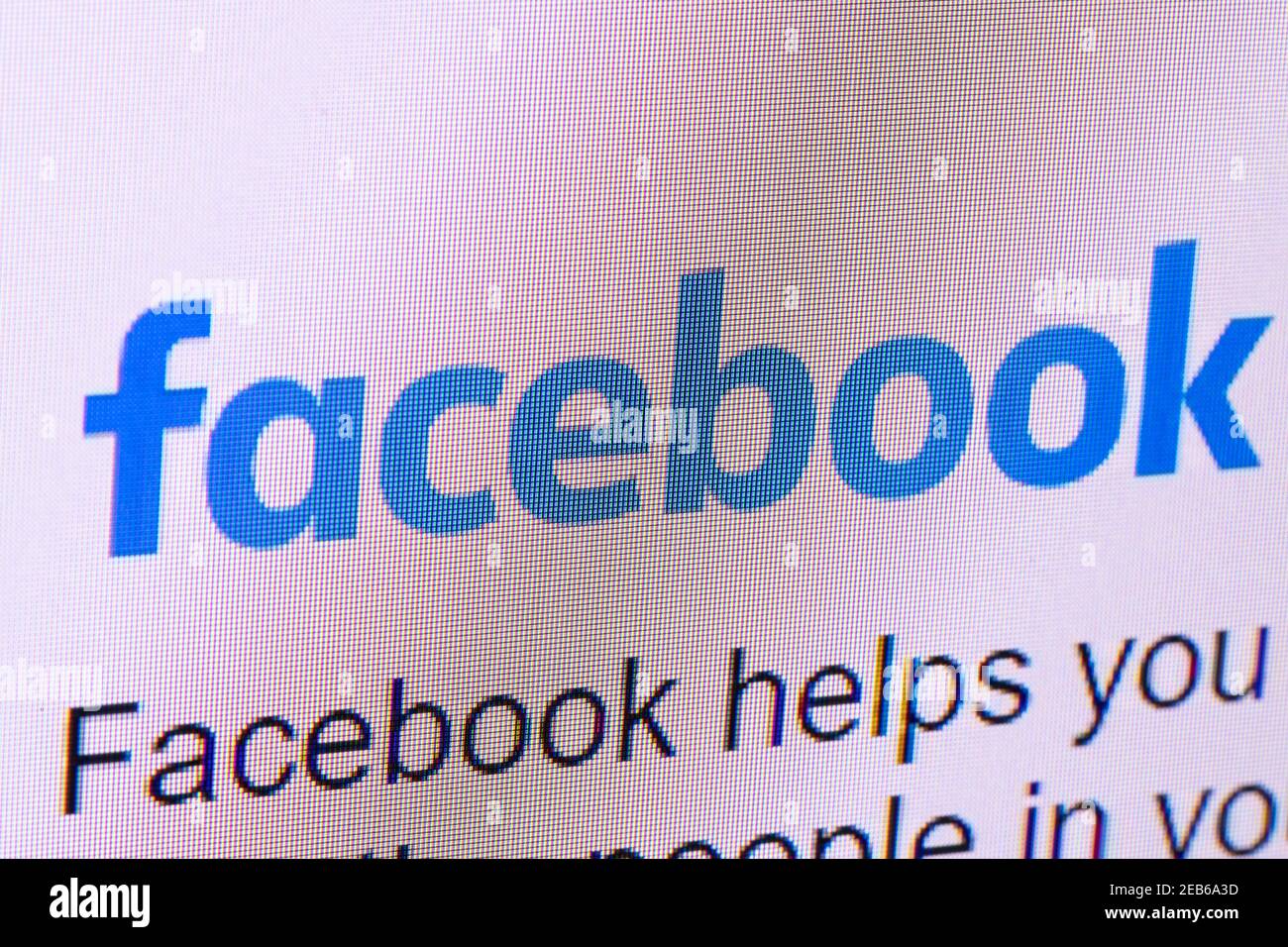 Close up of screen with the Facebook logo Stock Photo - Alamy