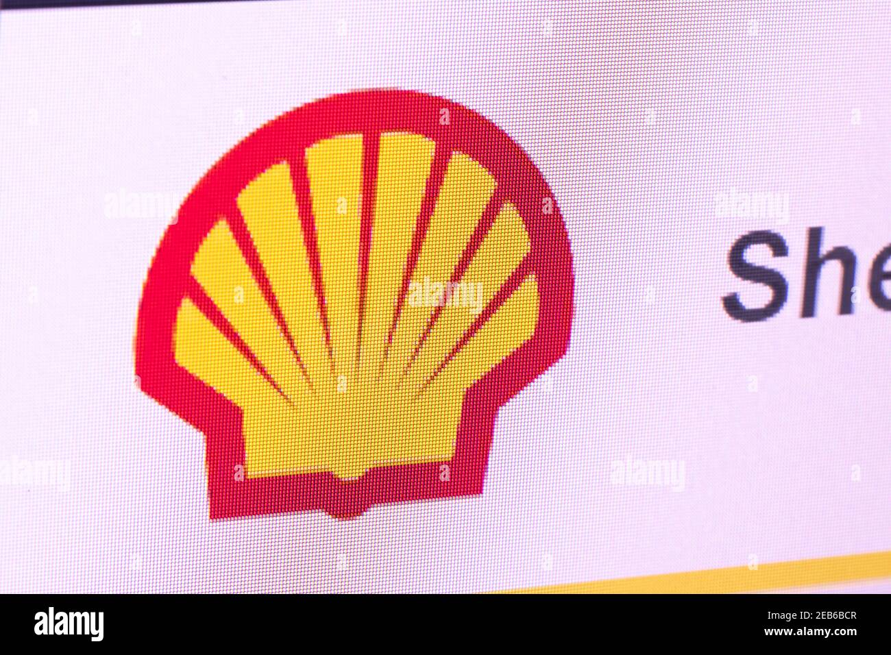 Close up of screen with the Shell logo Stock Photo - Alamy
