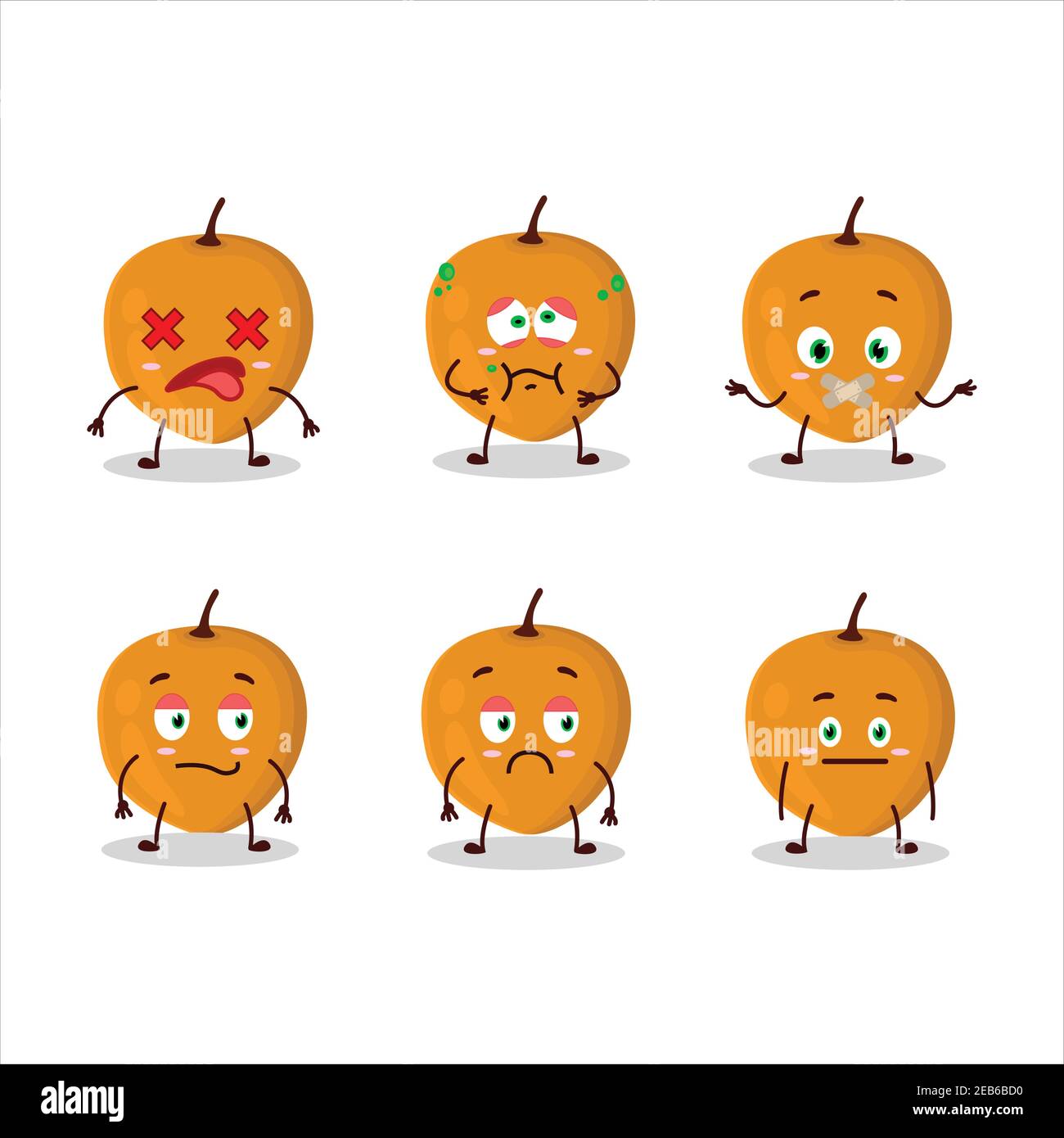 Lulo fruit cartoon character with nope expression. Vector illustration ...
