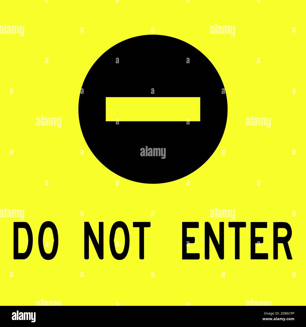 Black and ellow sign do not enter. Isolated on background Stock Photo ...