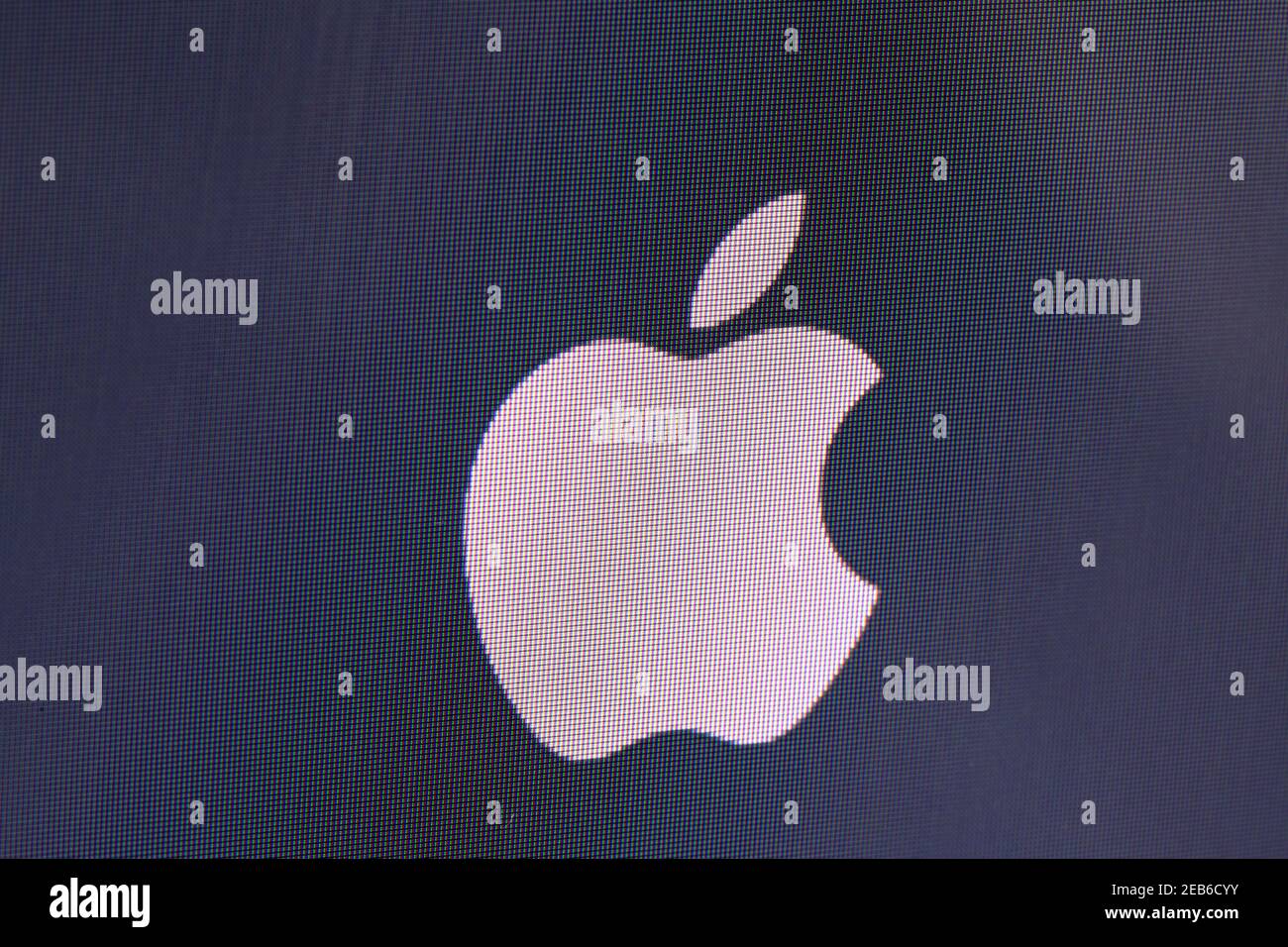 Close up of screen with the Apple logo Stock Photo - Alamy