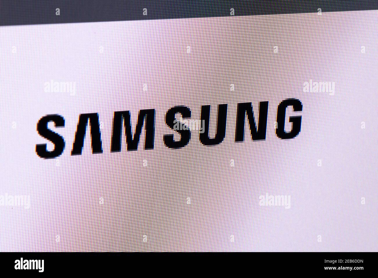 Close up of screen with the Samsung logo Stock Photo - Alamy