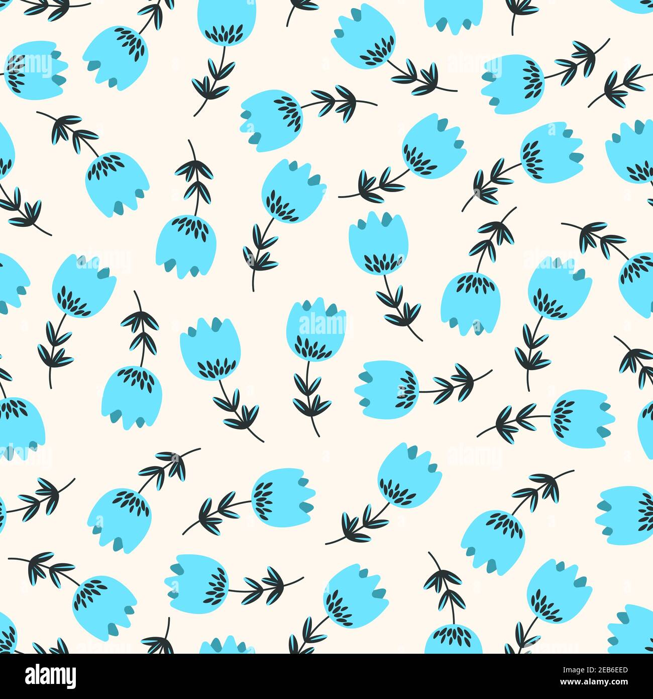 Seamless floral pattern based on traditional folk art ornaments ...