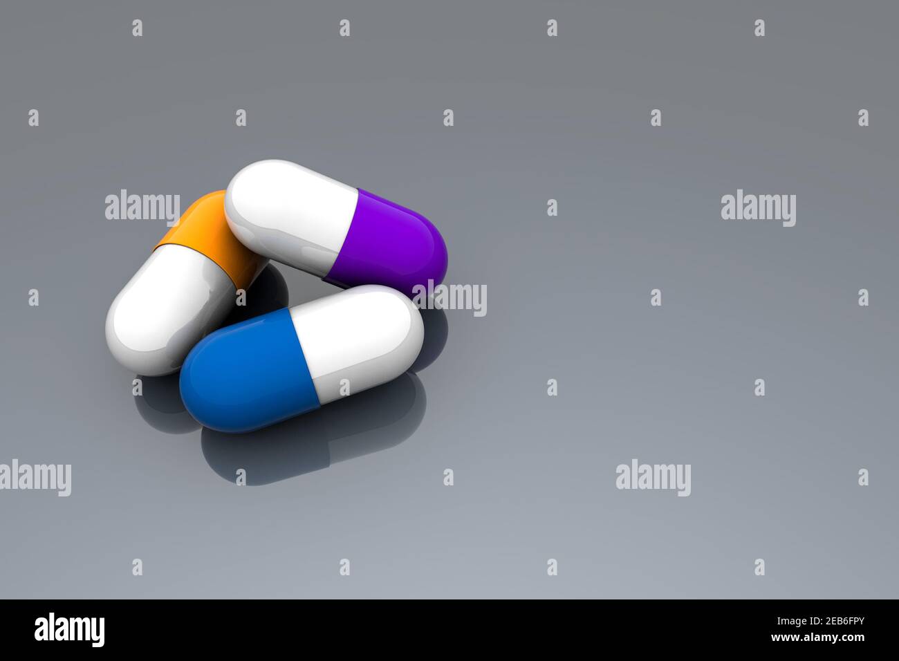 Illustration of three medicine pills Stock Photo - Alamy