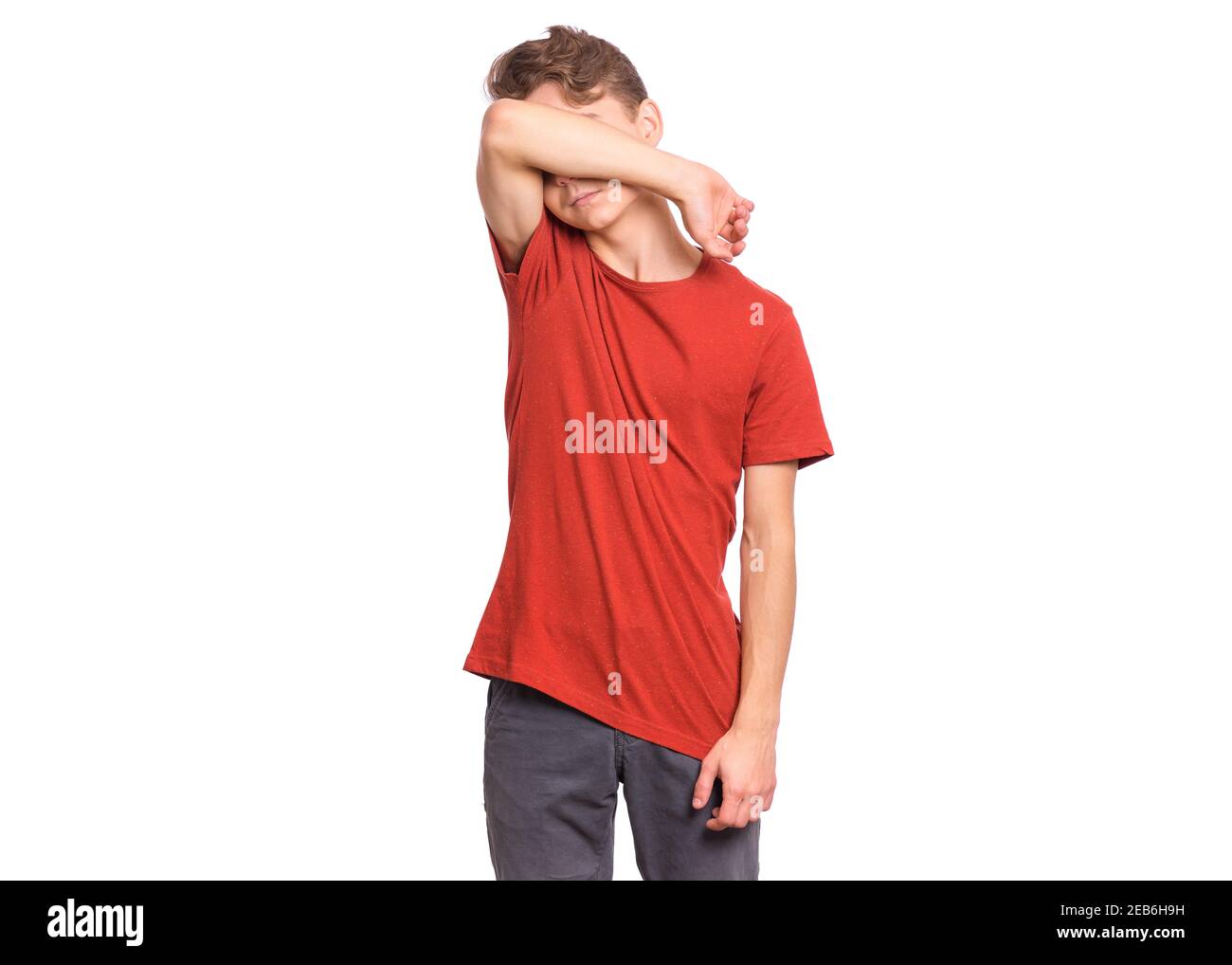Teenage boy embarrassed Cut Out Stock Images & Pictures - Alamy
