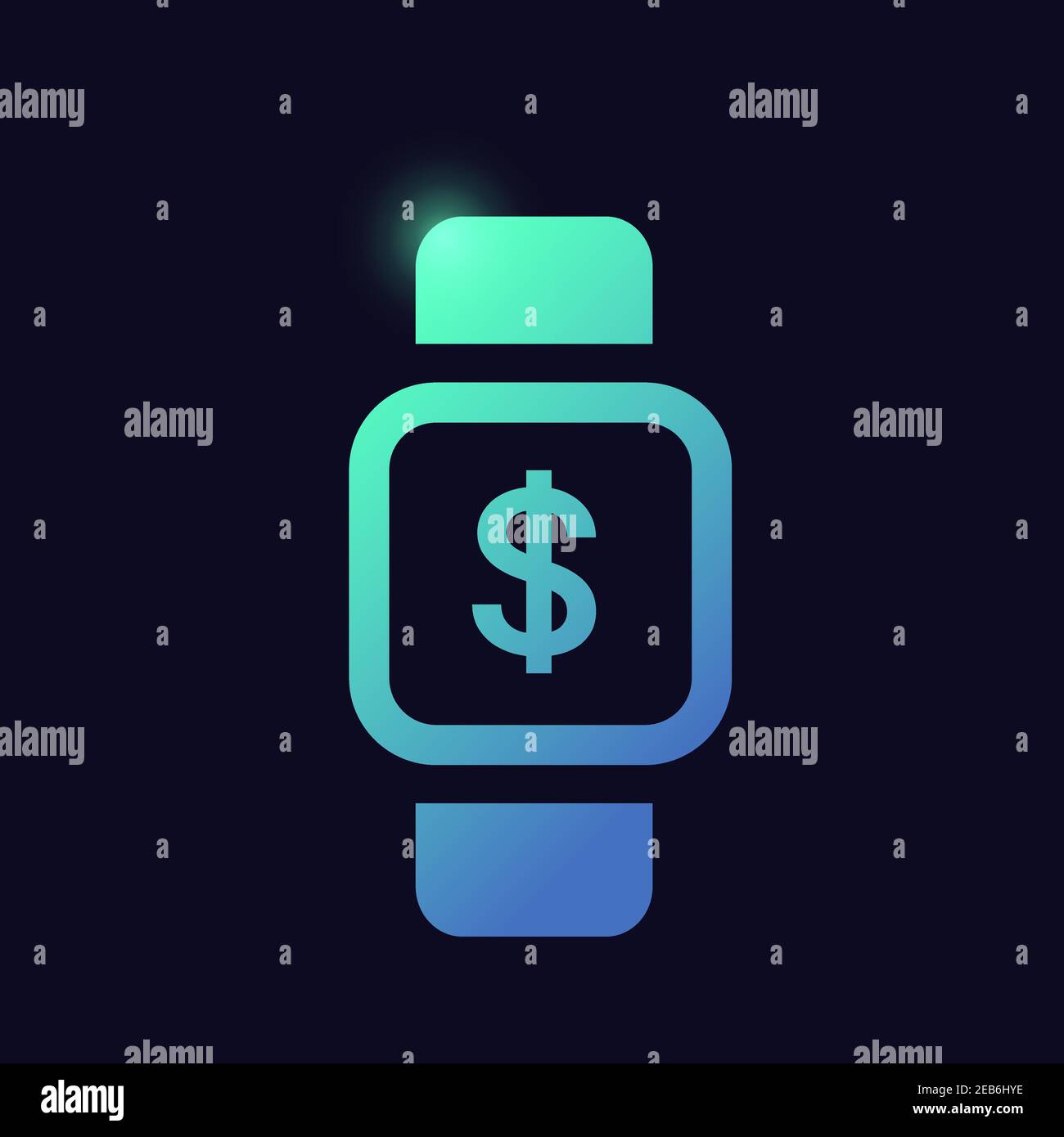 smart watch with dollar sign glowing neon icon banking icons for ui and ...
