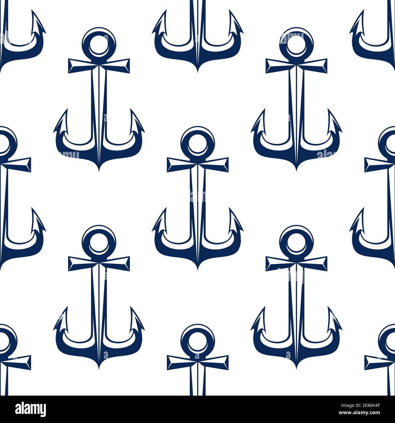 Retro sea anchors seamless pattern. For sailing travel backdrop, marine ...