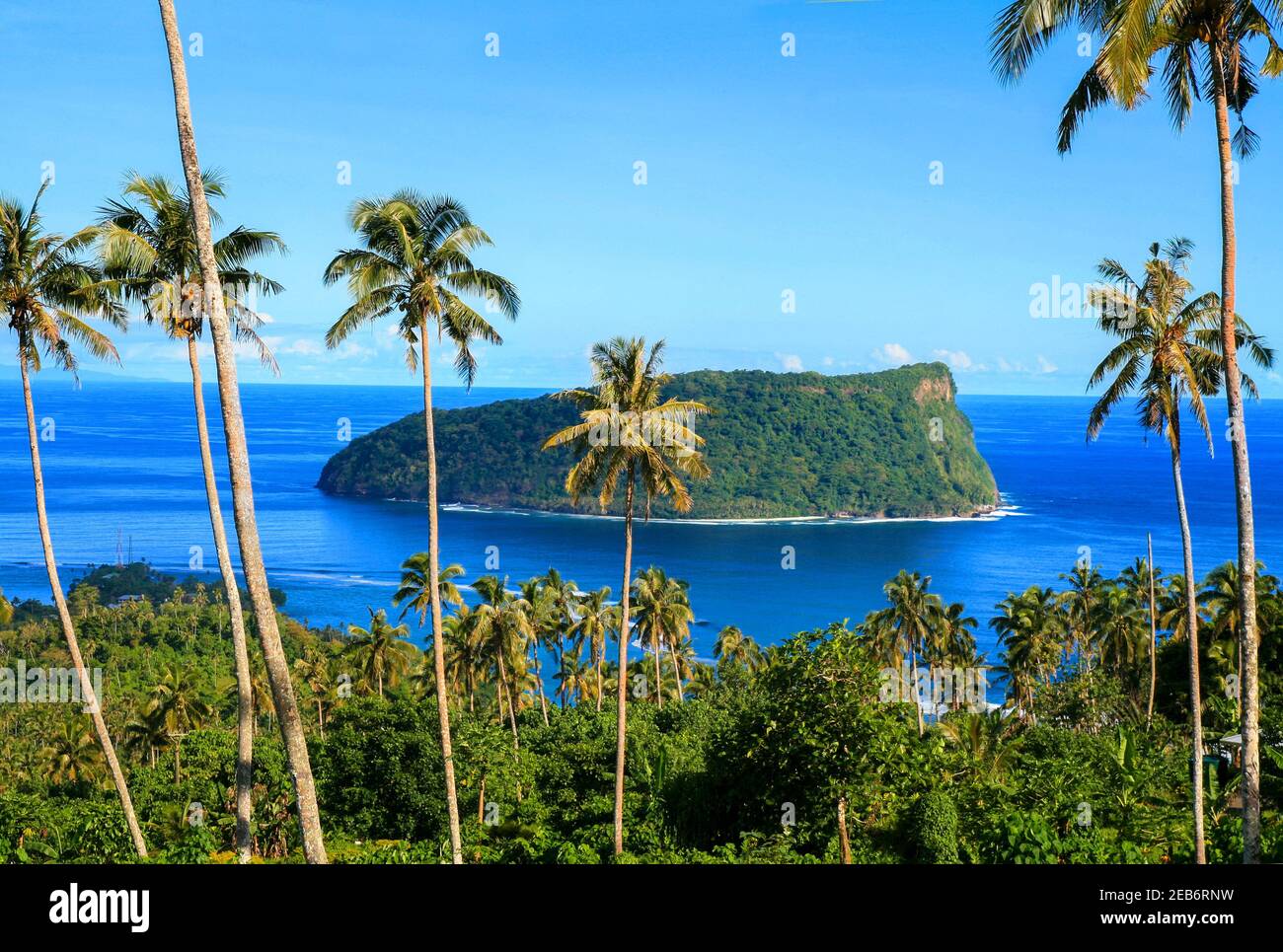 The Aleipata Islands, Nu'utele Island of volcanic tuff ring in deep ...