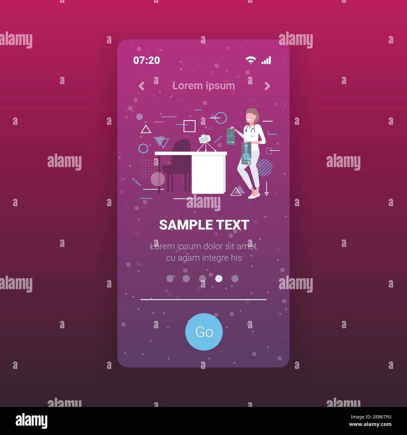 female doctor blogger examining x-ray picture surgeon recording video ...